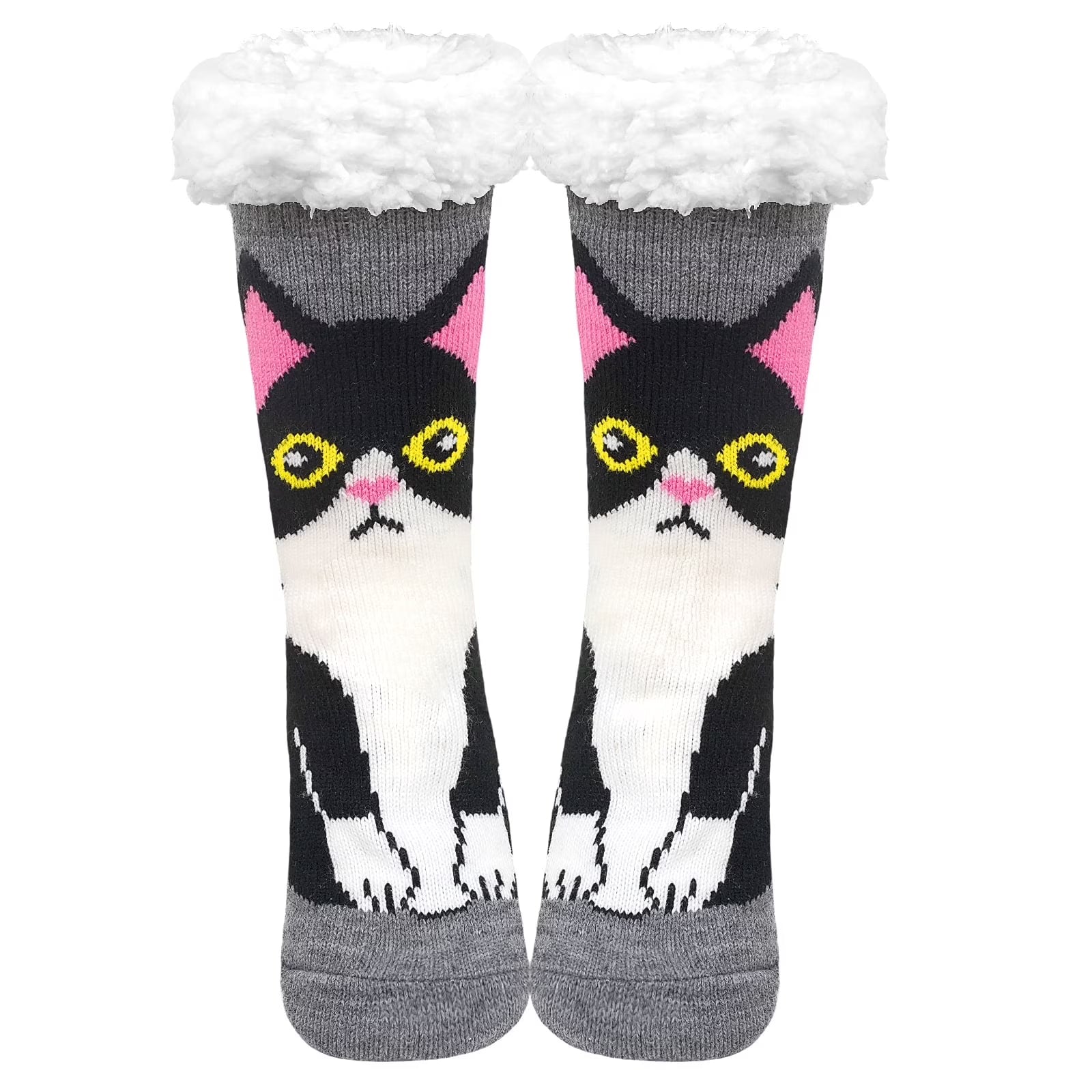 Womens Fuzzy Socks Cozy Fluffy Winter Slipper Socks with Grippers ,UNE ...